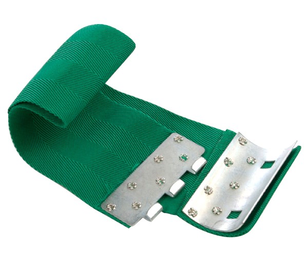 STRAPS,SET of 4 SHORT GREEN POLY - Lowering Device - Cemetery