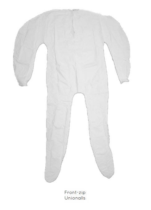 UNIONALLS, PLASTIC, WHITE, S