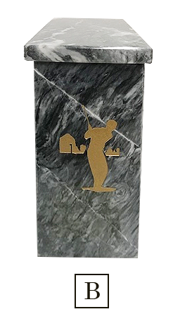 RECTANGULAR GREY MARBLE URN - Clearance